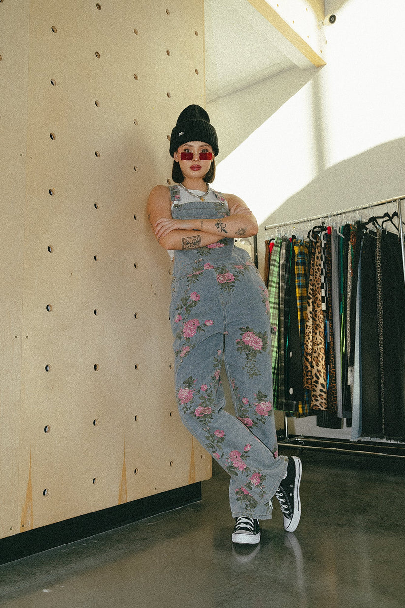 90s Throwback Floral Denim Overalls - Dressed in Lala Original