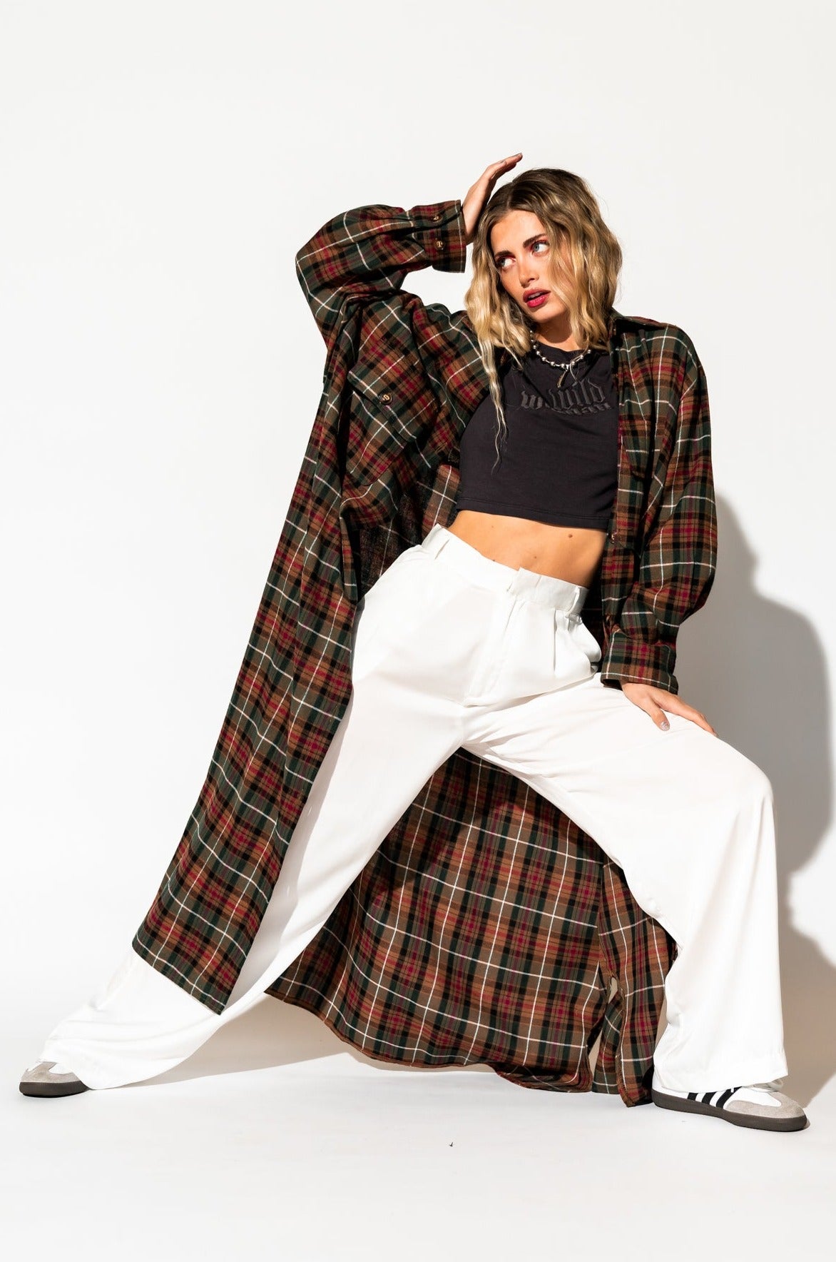 Grunge Goddess Flannel in Edgy Plaid – Dressed in Lala