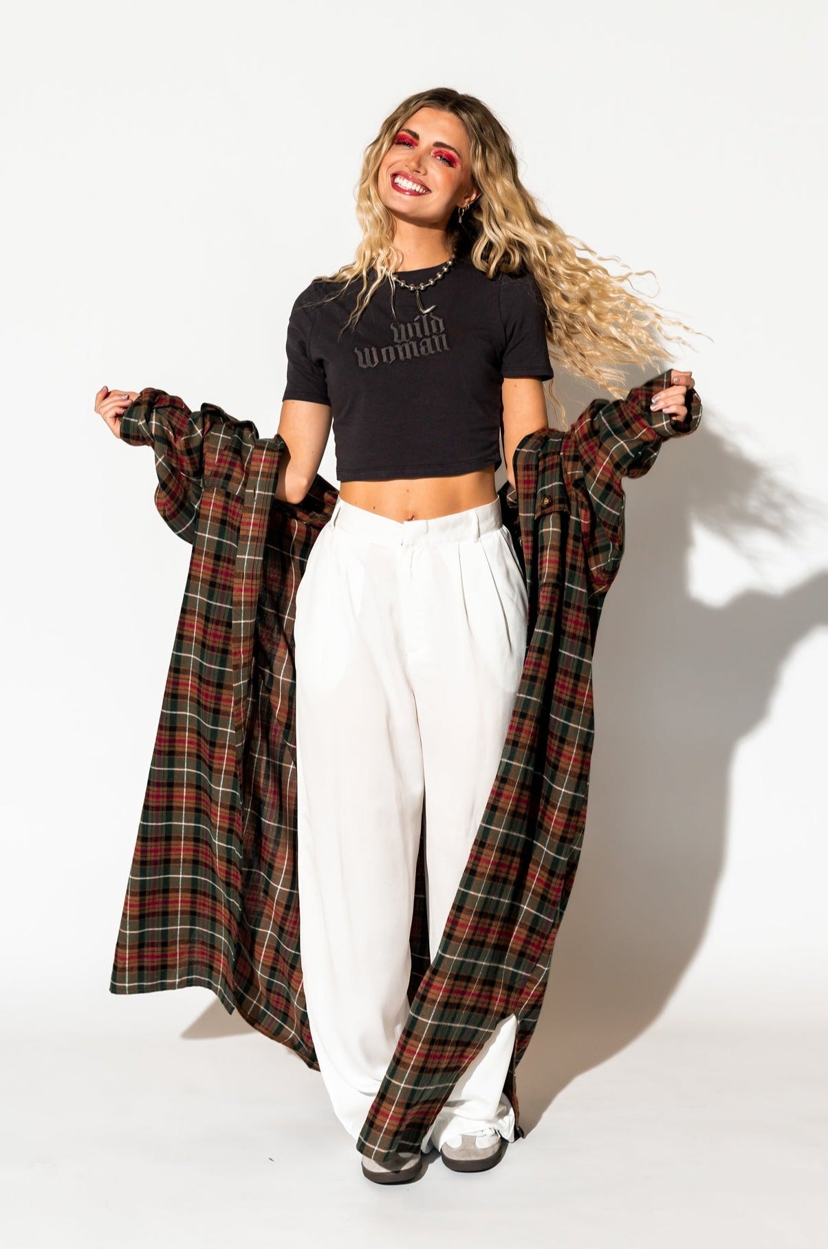 Grunge Goddess Flannel in Edgy Plaid – Dressed in Lala