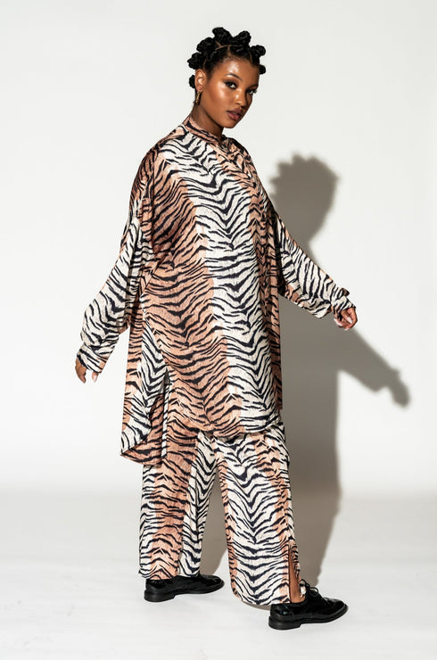 LALA ORIGINAL: Lala Satin Playsuit in Go Get 'Em Tiger – Dressed in Lala