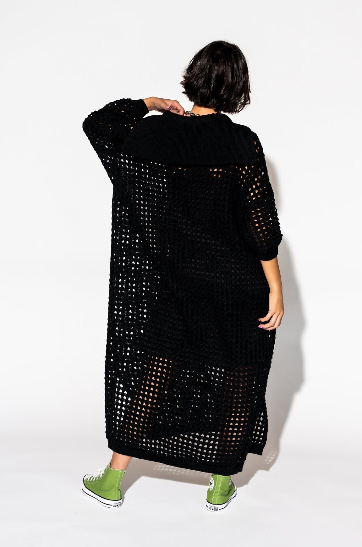 Be Bold Oversized Knit Dress + Slip in Black – Dressed in Lala