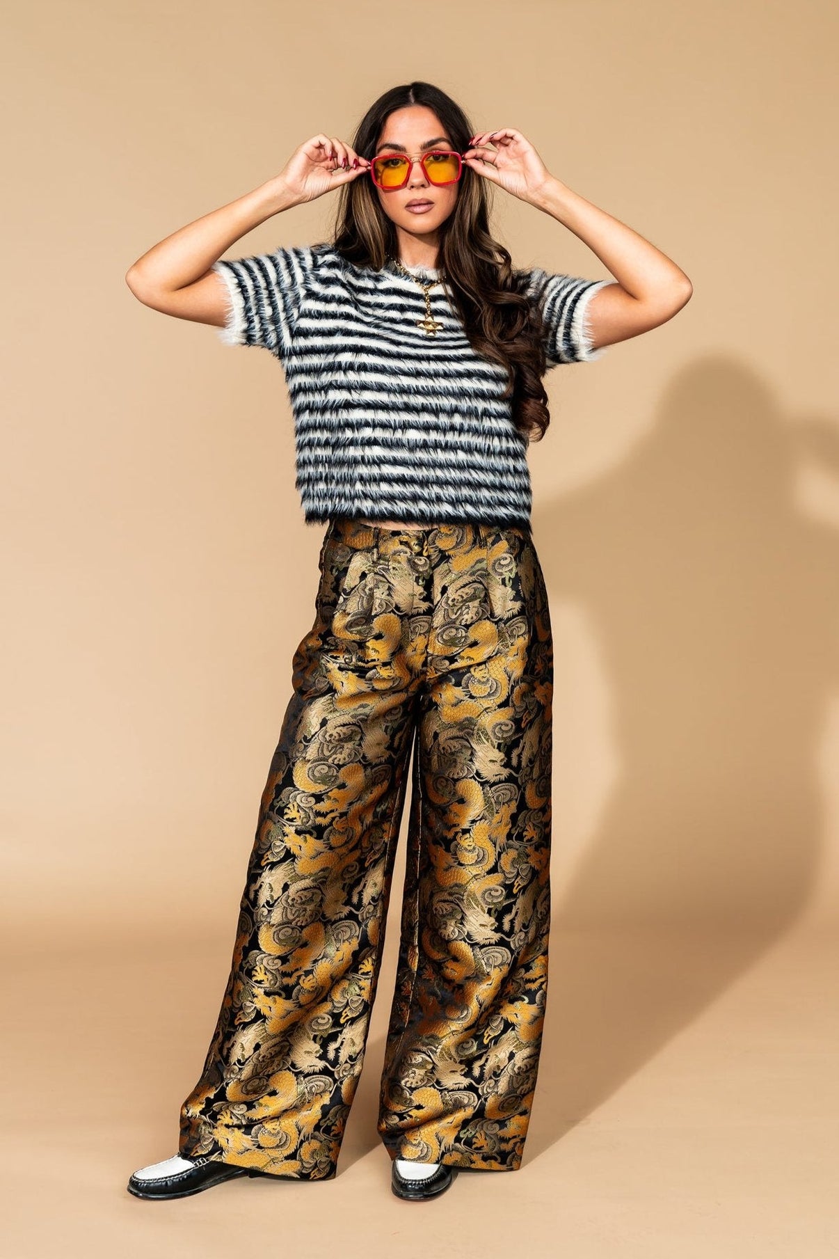 Fuzzy Knit Top in Black + White | Dressed in Lala Original