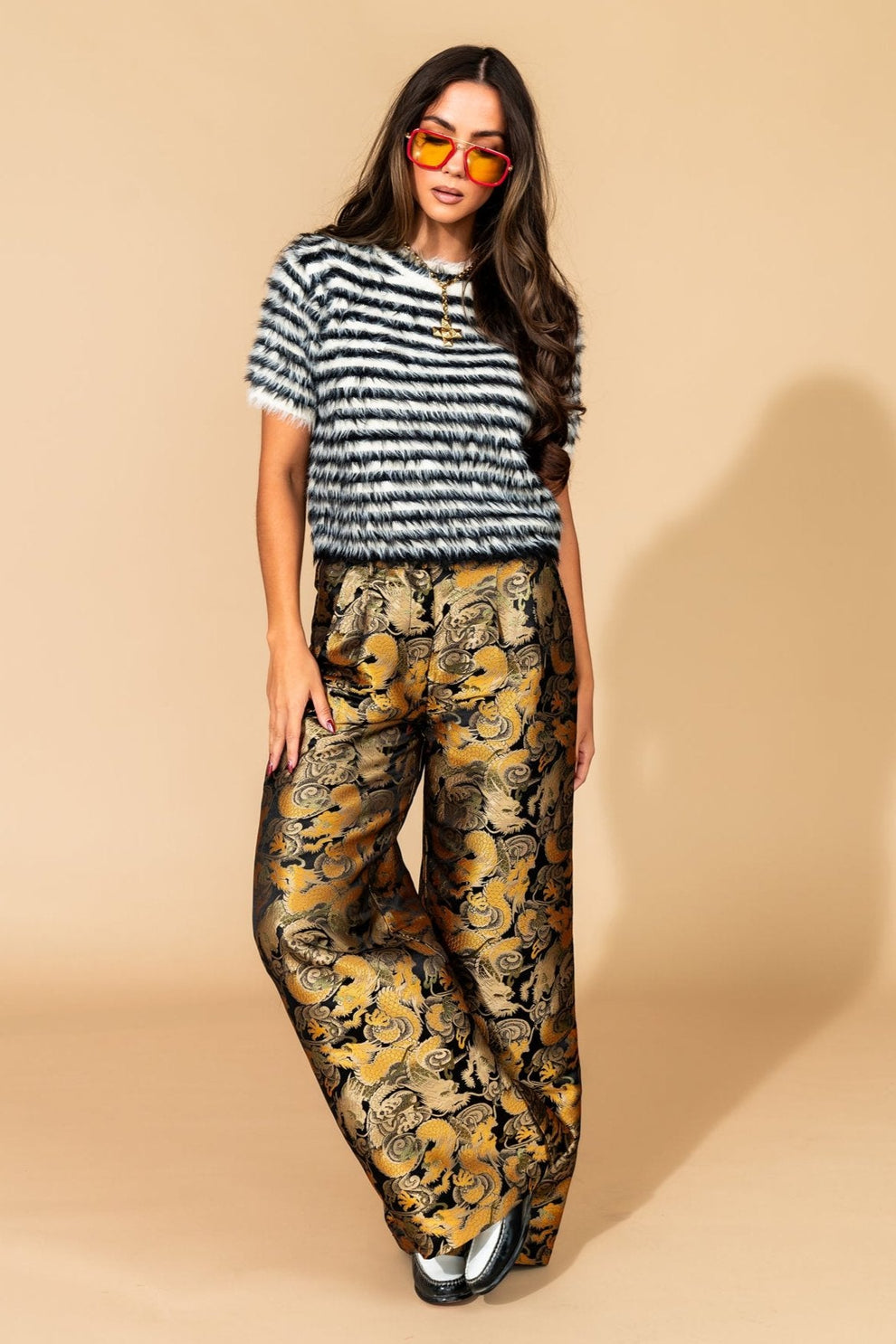 Fuzzy Knit Top in Black + White | Dressed in Lala Original