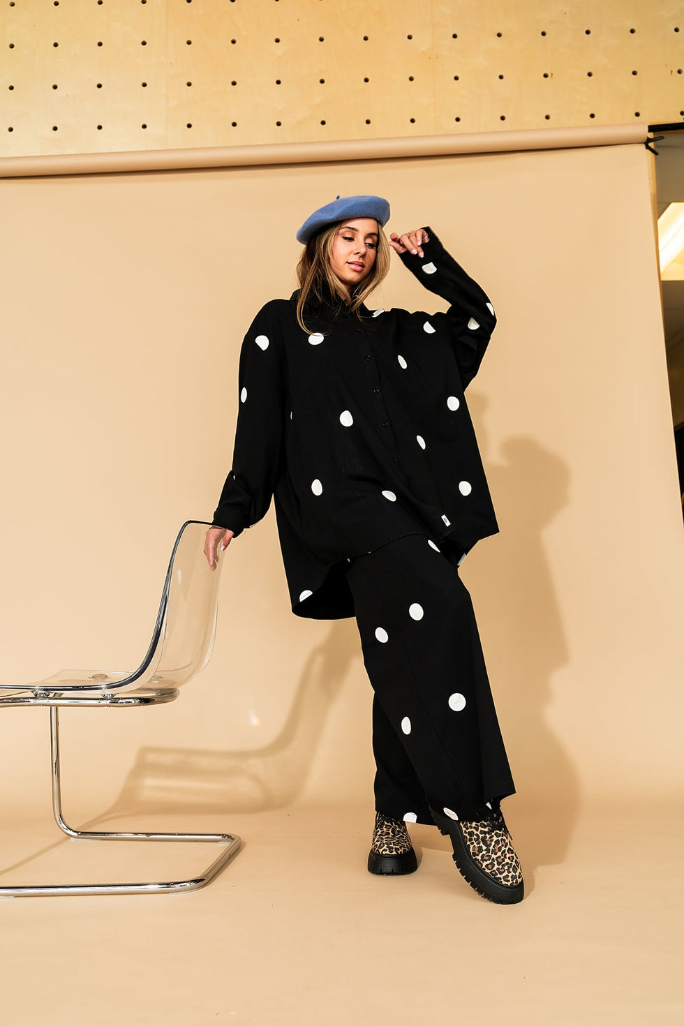 Polka Dot Shirt Jacket -Dressed in Lala Original