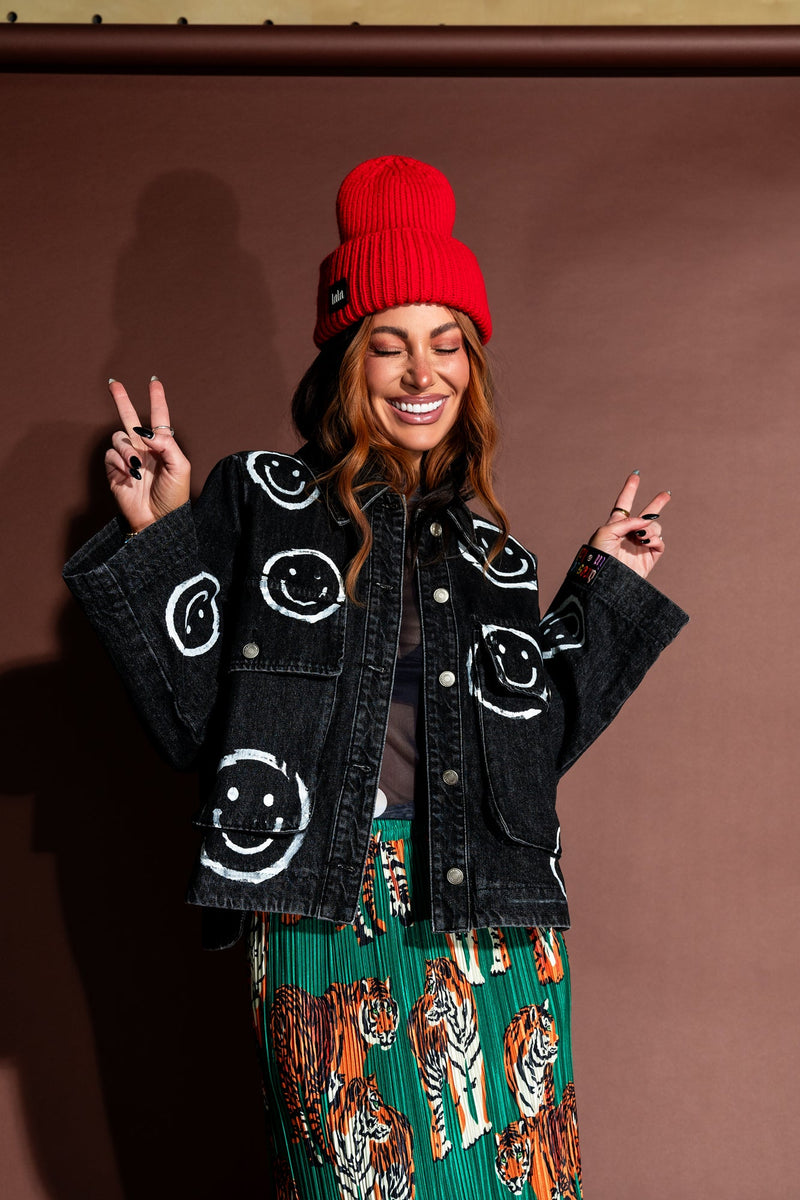 Happy Go Lucky Hand Painted Denim Jacket – Dressed in Lala