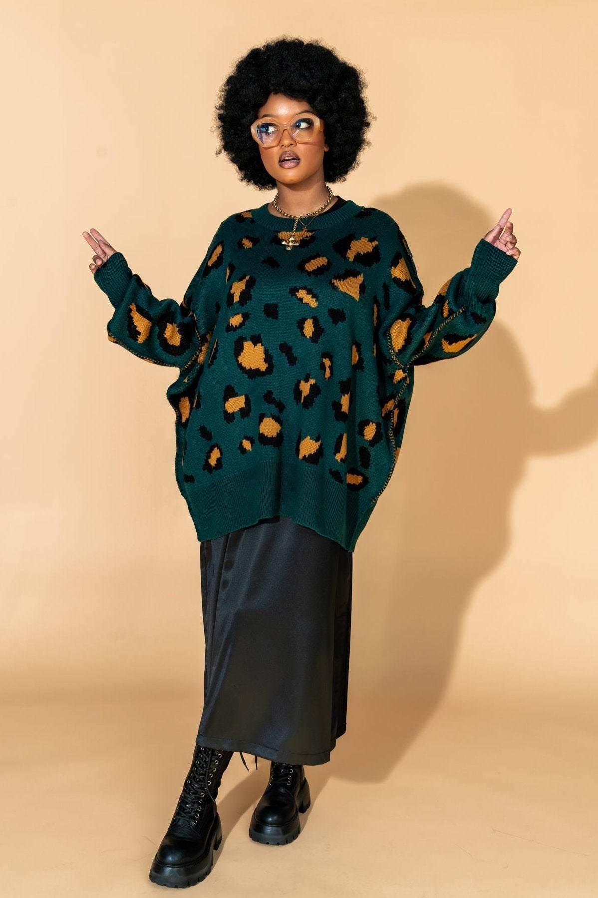 Hear Her Roar Oversized Knit in Emerald – Dressed in Lala