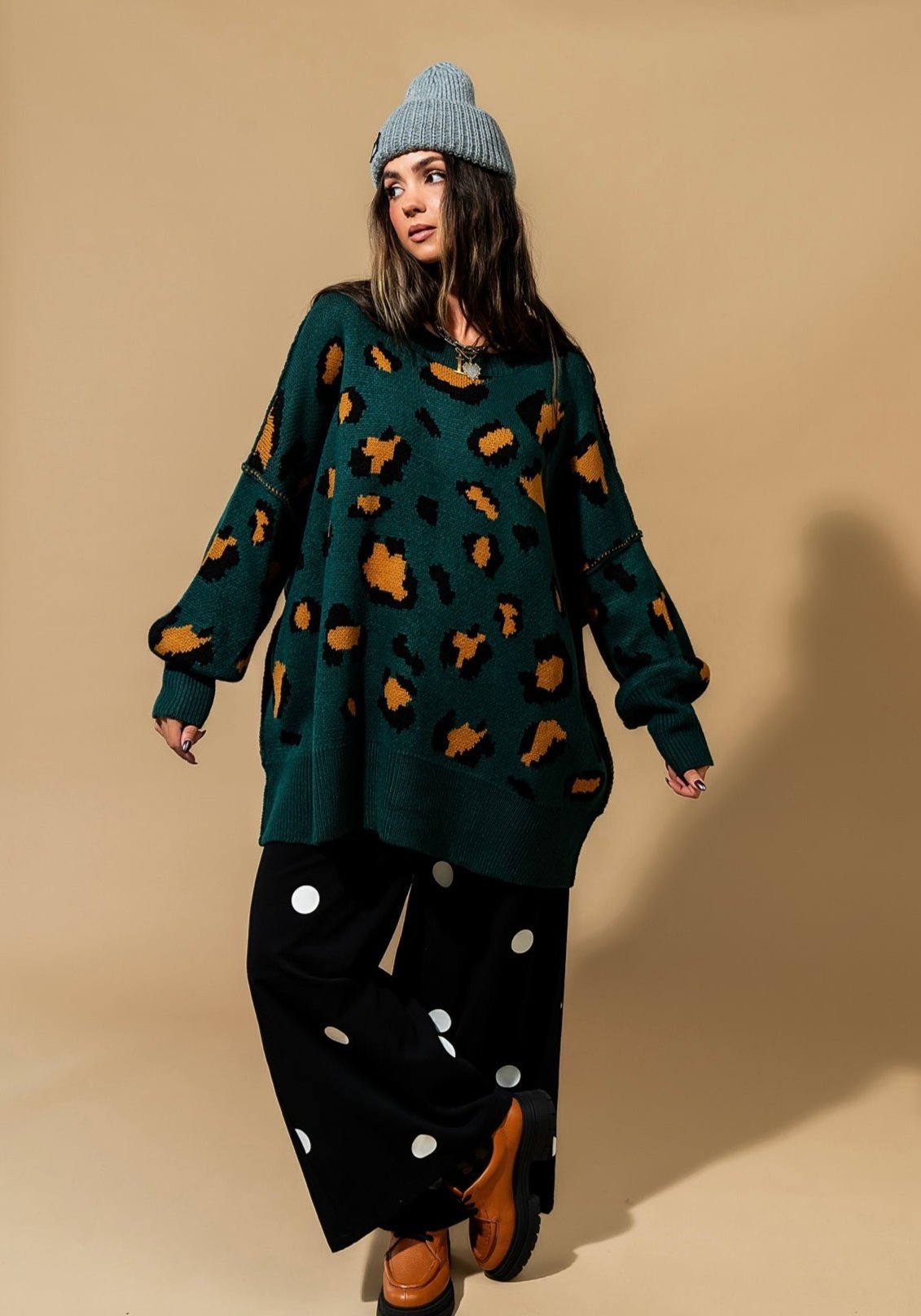 Hear Her Roar Oversized Knit in Emerald – Dressed in Lala