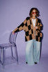 Oversized Checkerboard Cardigan - Stylish Knitwear - Dressed in Lala