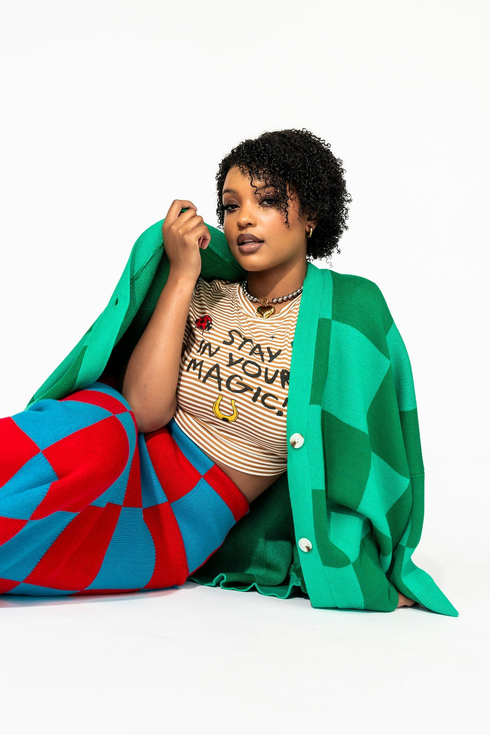 Love You Oversized Checkerboard Cardigan in Green Girl *RESTOCKED ...