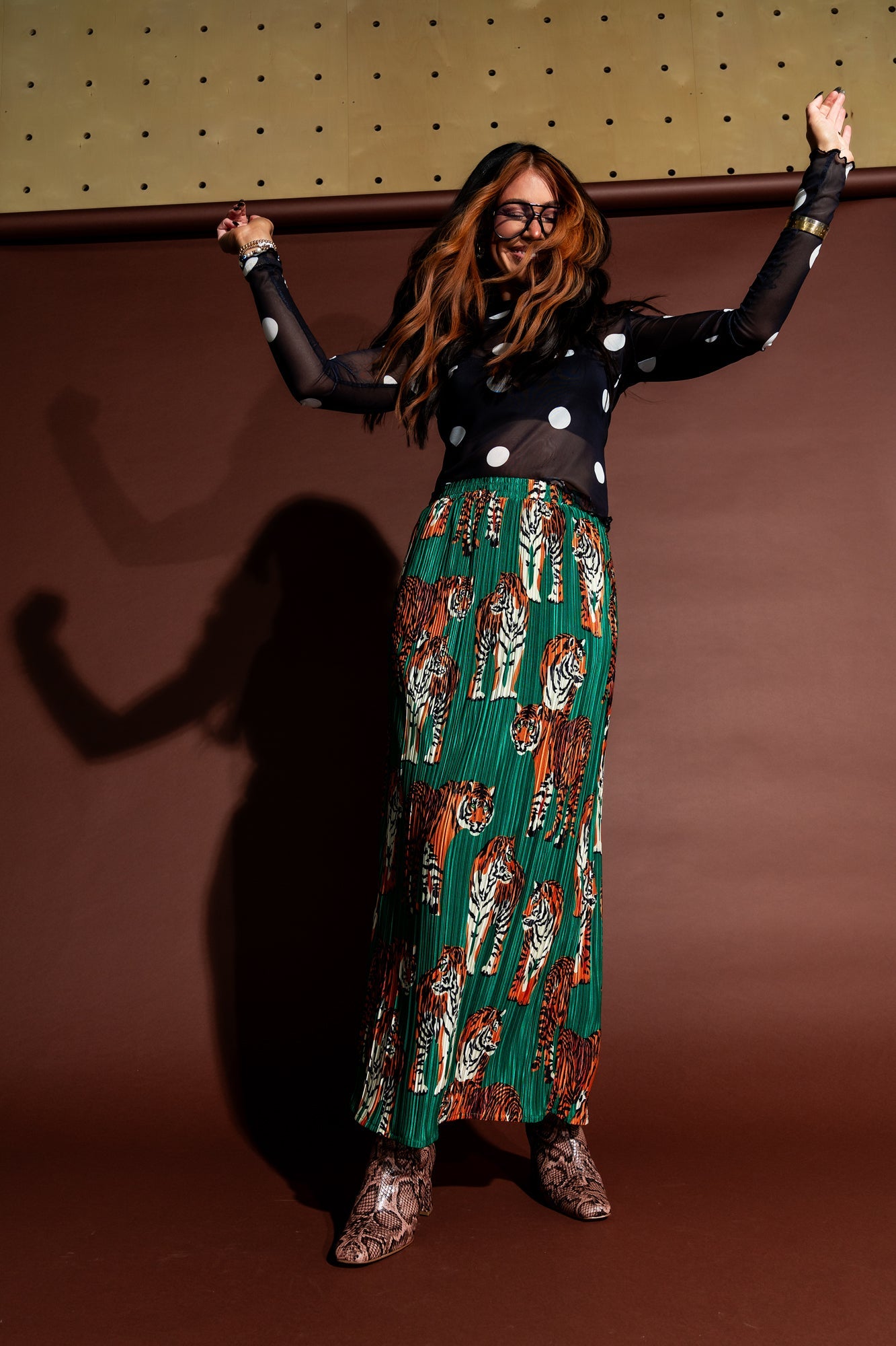 Santorini Midi Plisse Skirt in Tiger Tales – Dressed in Lala