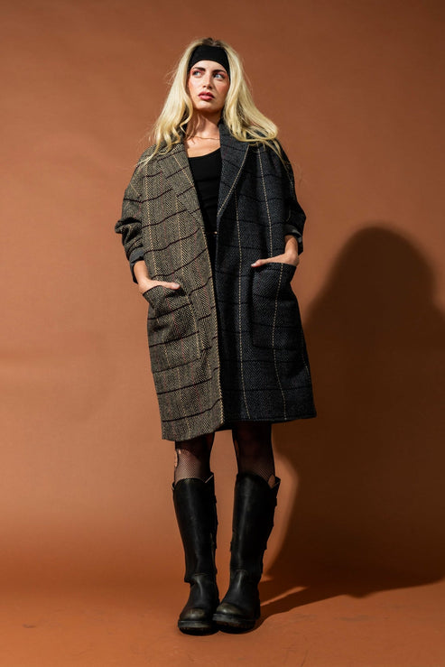 Scorpio Half + Half Oversized Coat in Grandpa Chic – Dressed in Lala