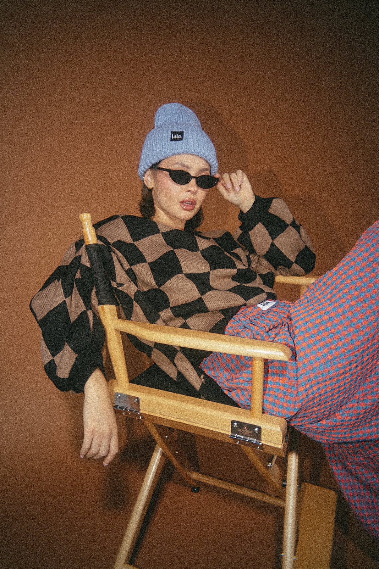 So Money Oversized Checkerboard Knit in Black + Mocha – Dressed in Lala