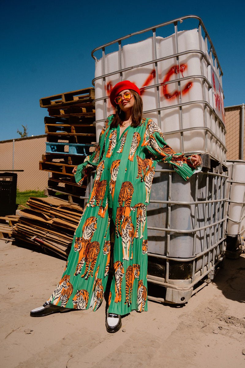 The Show Must Go On Pleated Set in Tiger Tales – Dressed in Lala