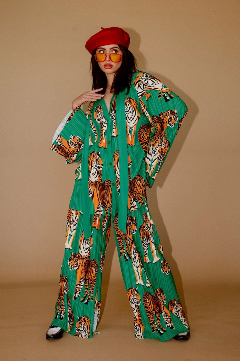 The Show Must Go On Pleated Set in Tiger Tales – Dressed in Lala