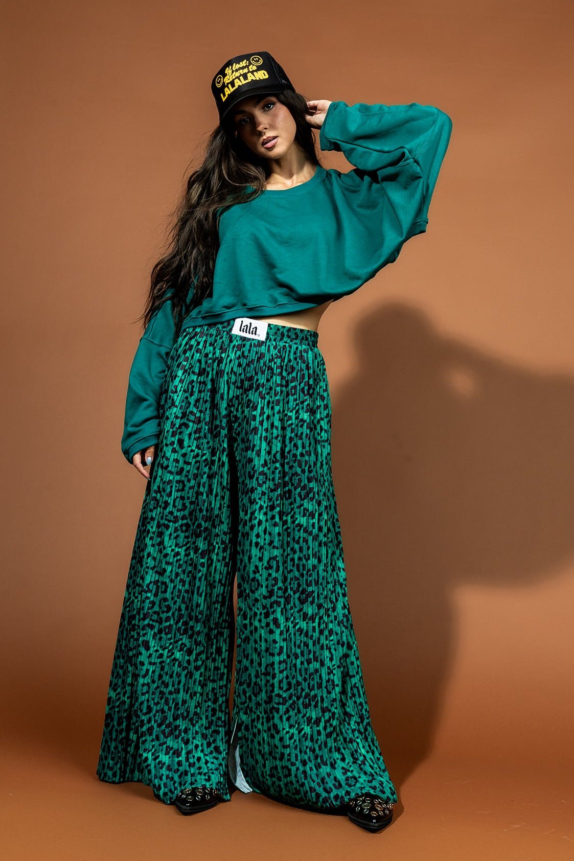 Pleated Wide Leg Boxer Pants - Dressed in Lala
