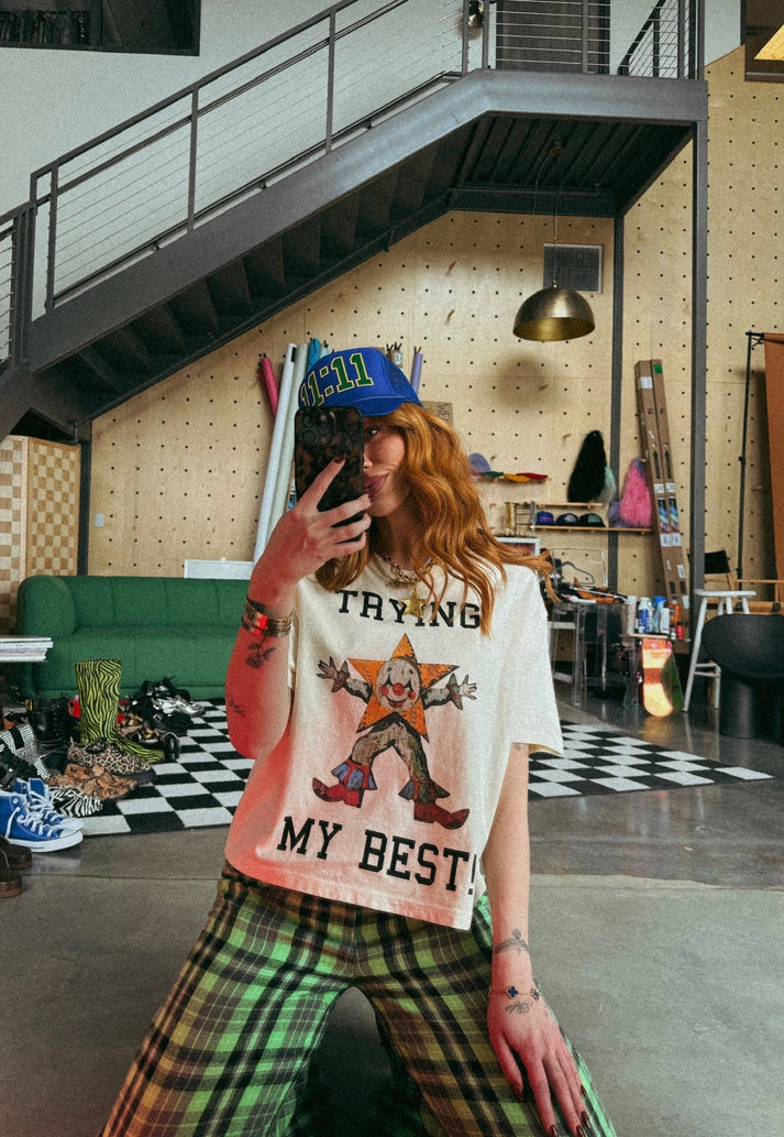 Trying My Best Boxy Tee *RESTOCKED* – Dressed in Lala