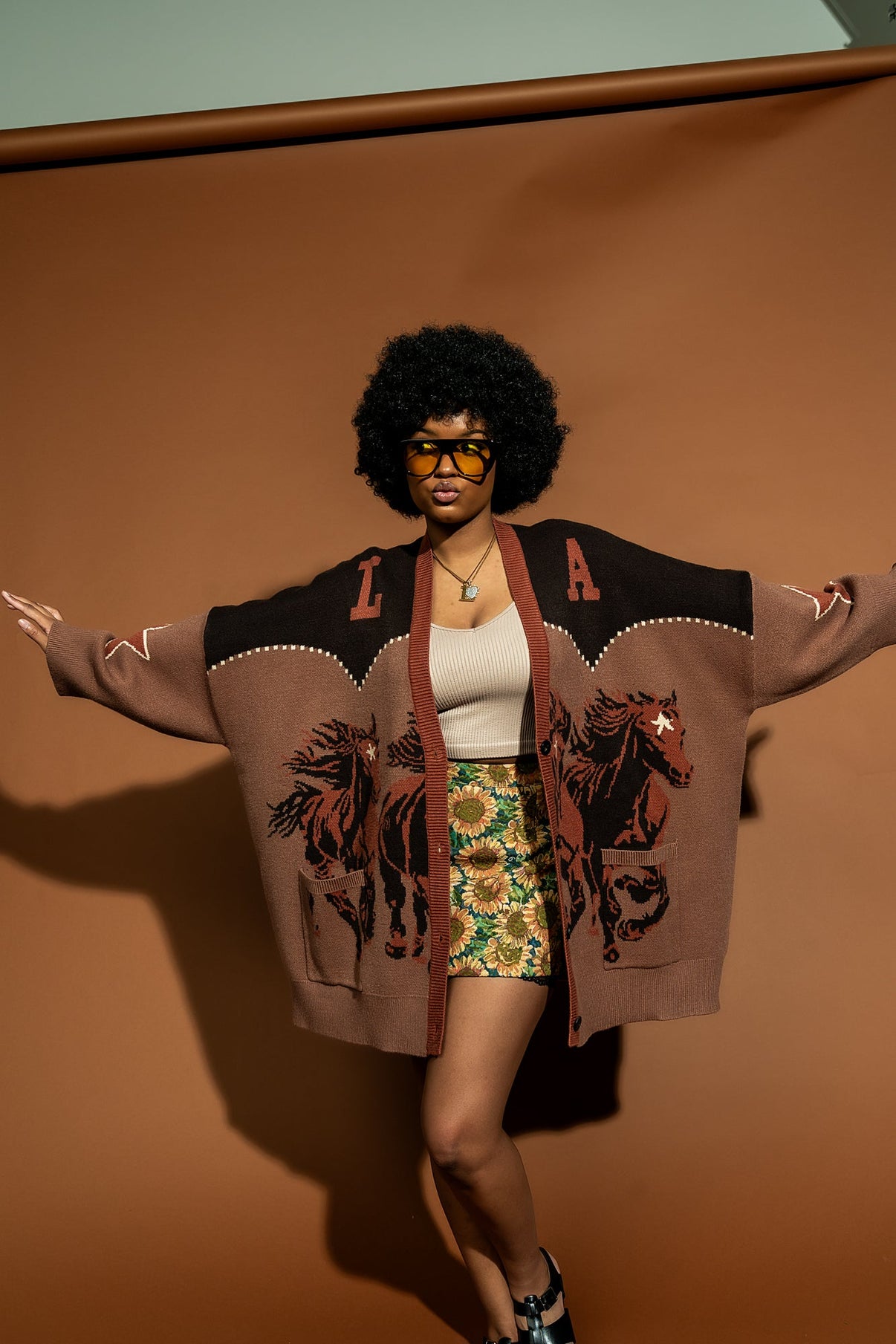Oversized Wild Mustang Cardigan - Lala Original Design – Dressed in Lala