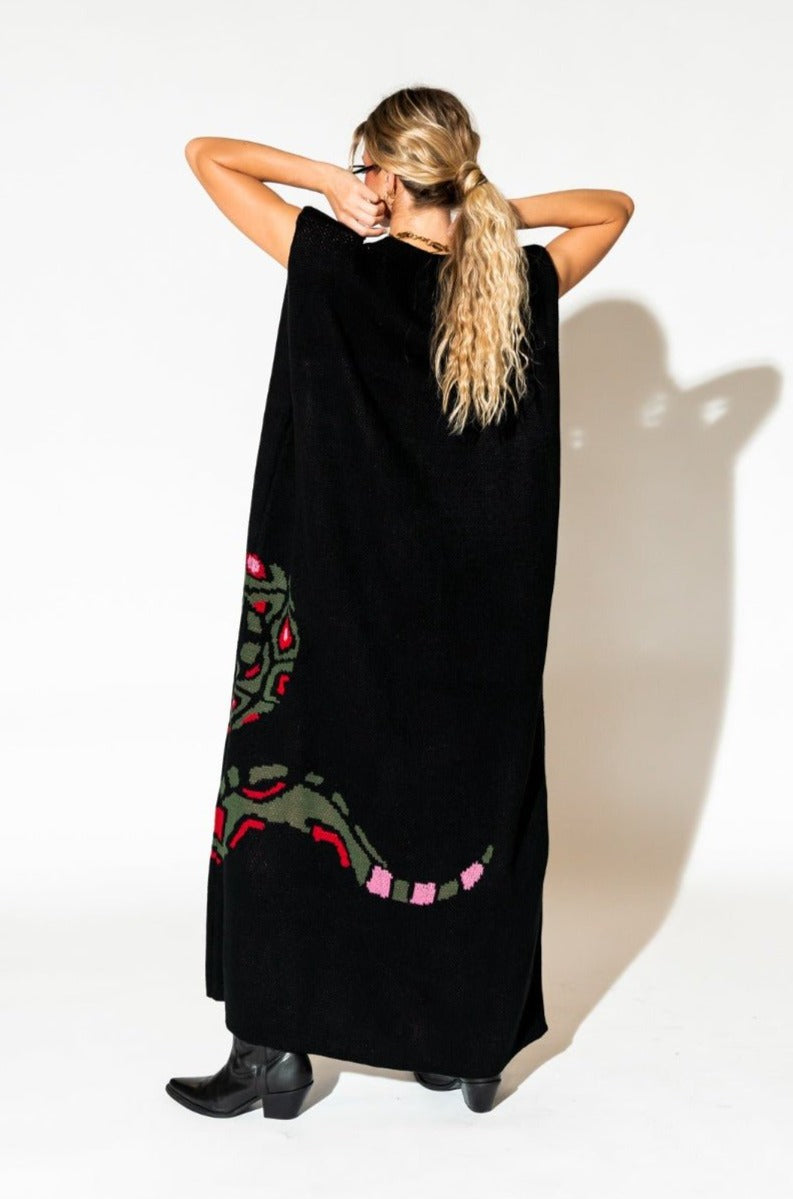 Snake Oversized Knit Maxi Dress - Bold Fashion - Dressed in Lala Original