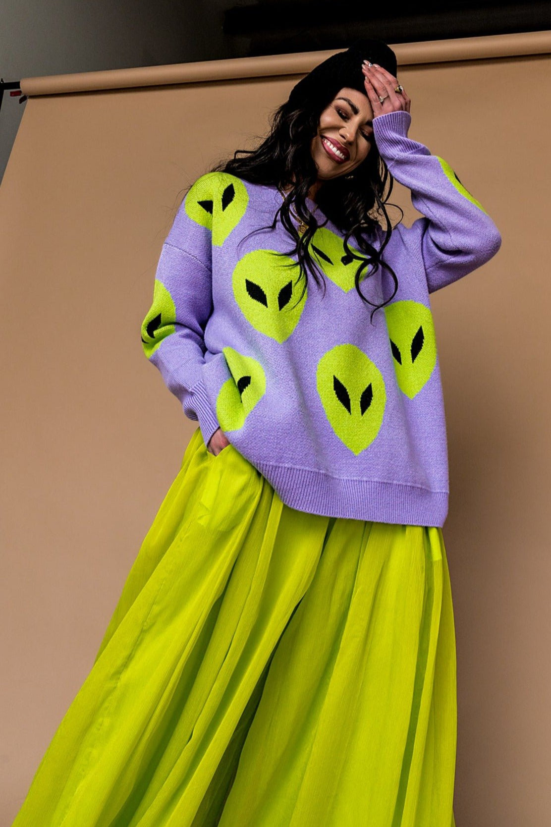 Alien Oversized Knit in Lavender - Bold Fashion Statement - Dressed in Lala