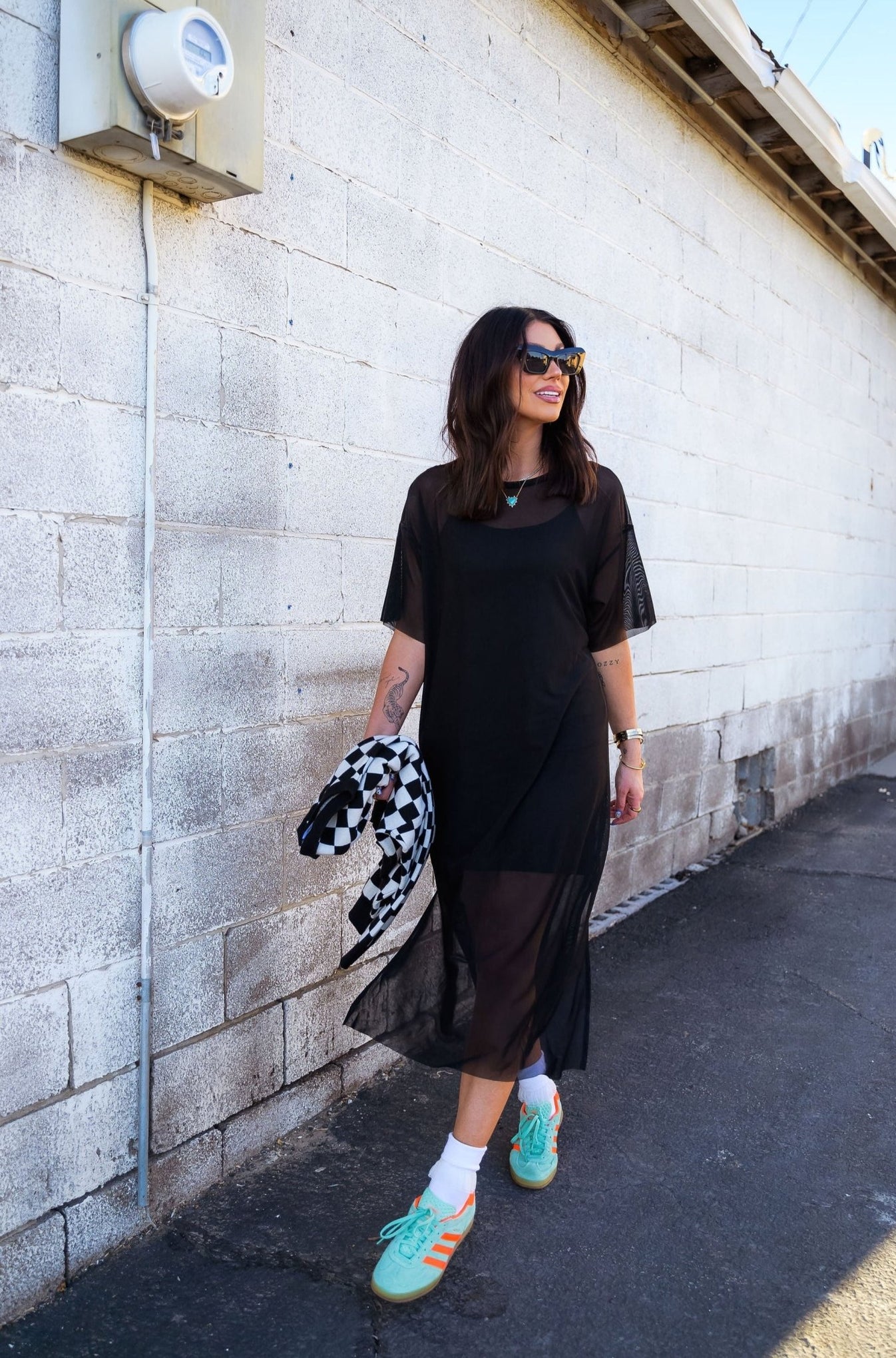 Karma Oversized Mesh Dress + Slip in Black – Dressed in Lala