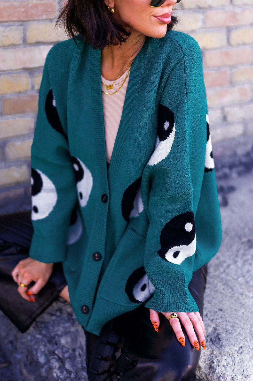 Main Character Energy Oversized Yin Yang Cardigan *RESTOCKED* – Dressed ...