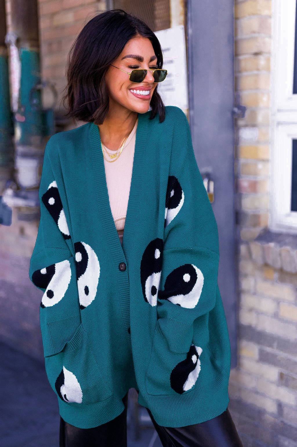 Main Character Energy Oversized Yin Yang Cardigan *RESTOCKED* – Dressed ...