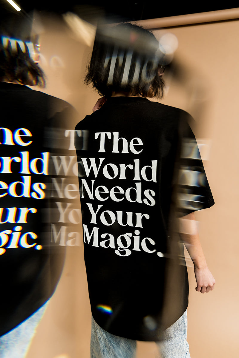 Magic Oversized Tee in Black + White - Dressed in Lala Original Design