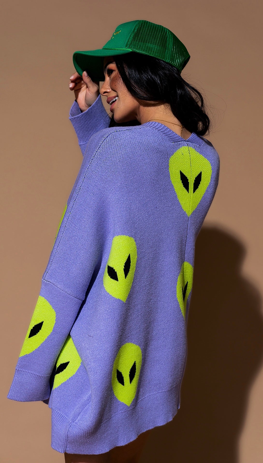 LALA ORIGINAL: Too Cool For You Oversized Alien Cardigan in Lavender ...