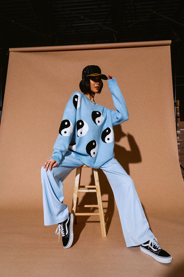 Karma Queen Oversized Knit in Sky Blue – Dressed in Lala