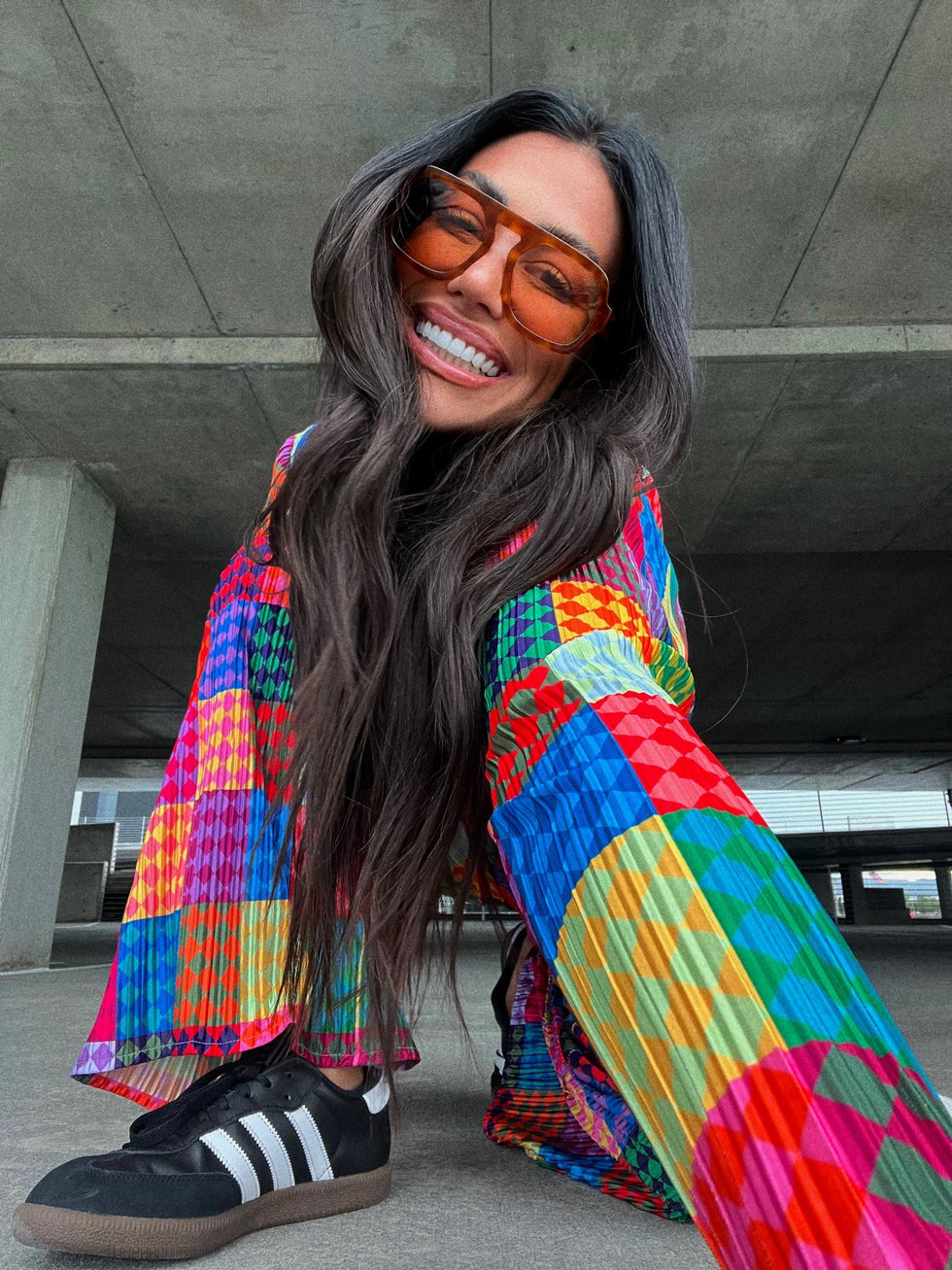 Long Sleeve Plissé Set in Fun House – Dressed in Lala