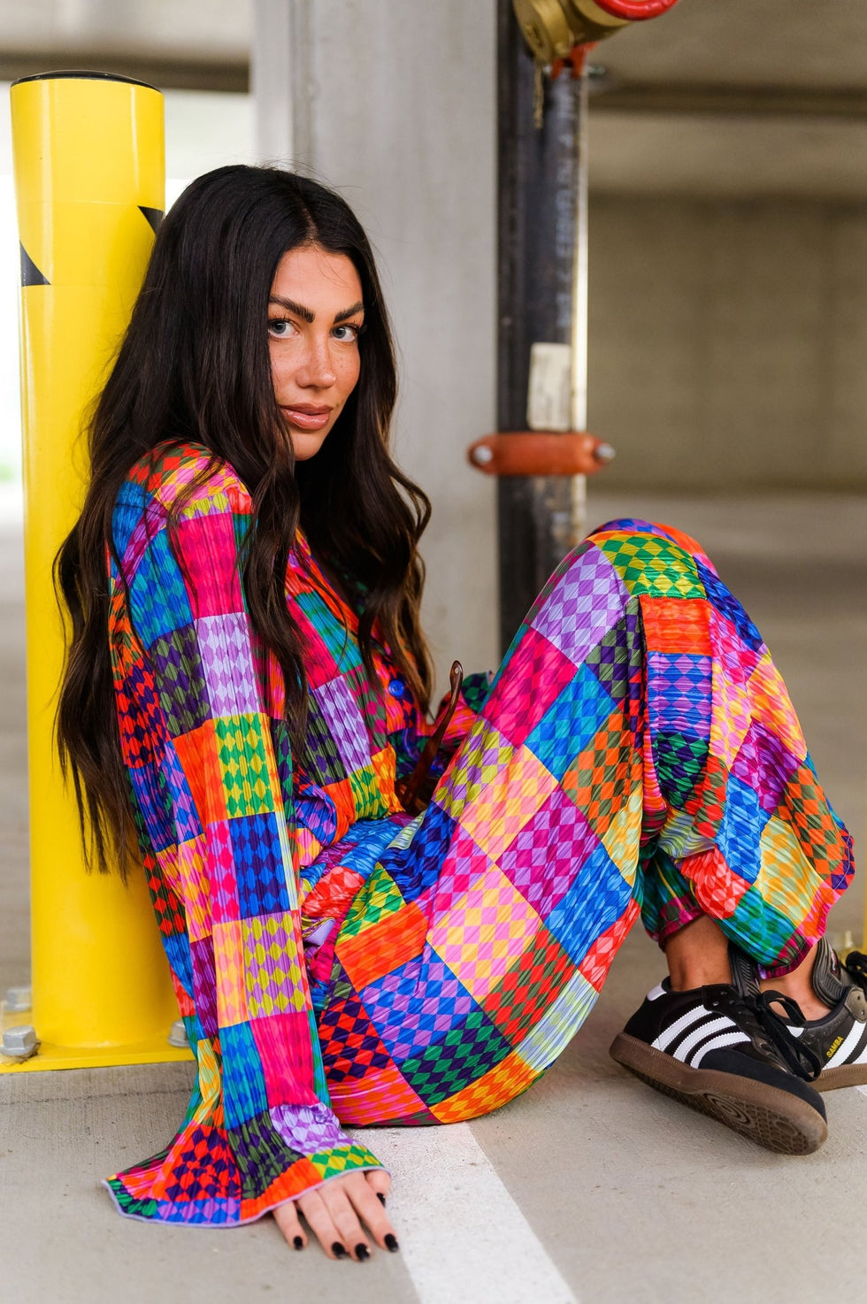 Long Sleeve Plissé Set in Fun House – Dressed in Lala