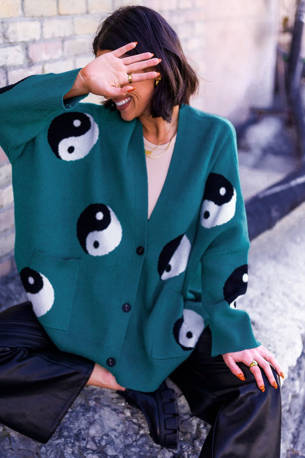 Main Character Energy Oversized Yin Yang Cardigan – Dressed in Lala