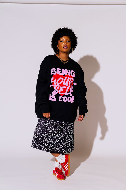Being Yourself is Cool Puff Print Pullover - Dressed in Lala Original