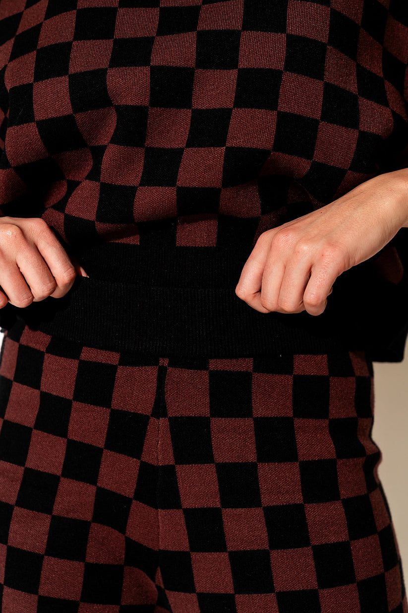 Take Your Power Back Checkerboard Knit Set in Black + Mocha – Dressed ...