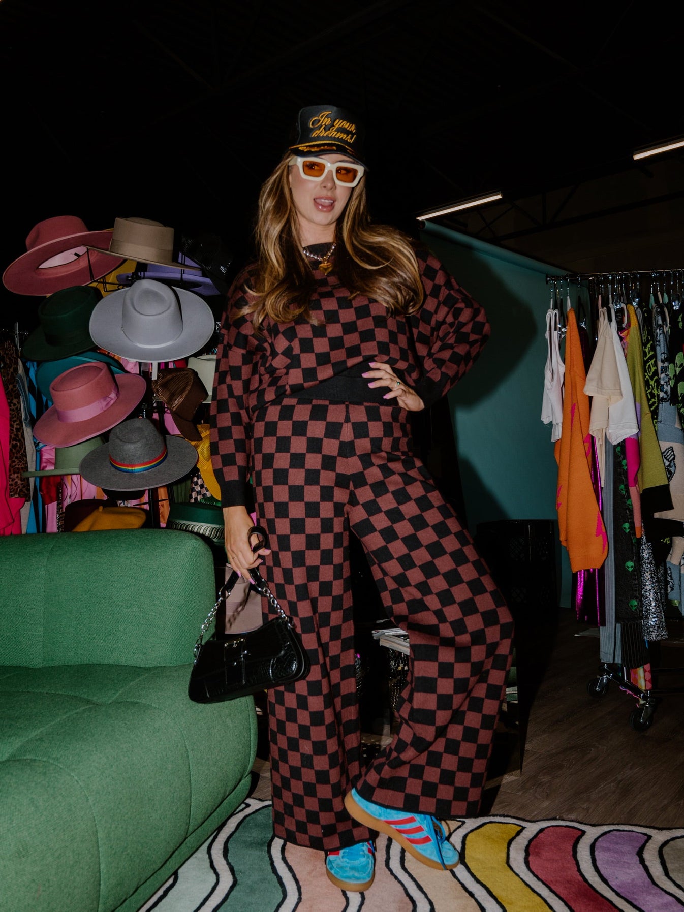 Take Your Power Back Checkerboard Knit Set in Black + Mocha – Dressed ...