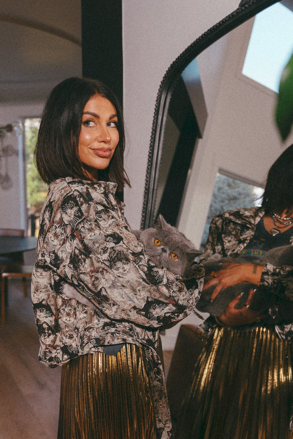 Crazy Cat Lady Jacquard Moto Jacket – Dressed in Lala