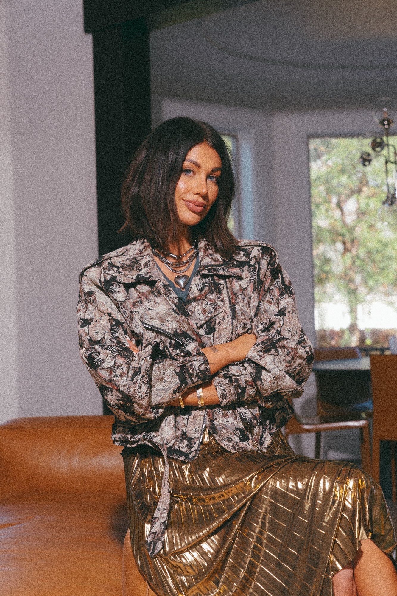 Crazy Cat Lady Jacquard Moto Jacket – Dressed in Lala