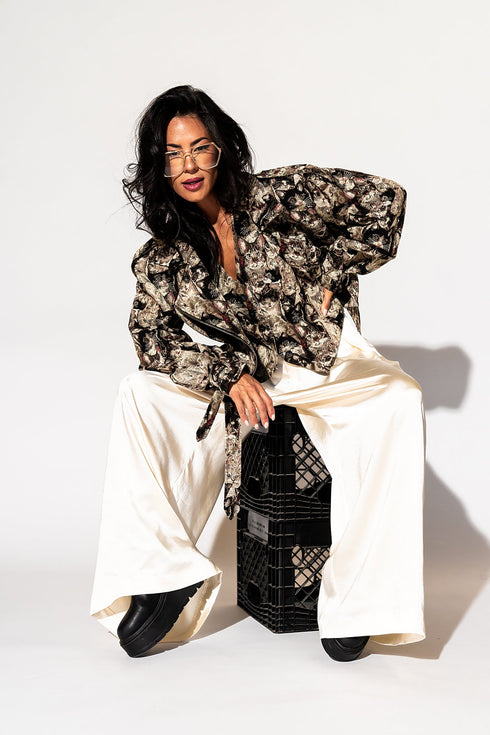 Crazy Cat Lady Jacquard Moto Jacket – Dressed in Lala