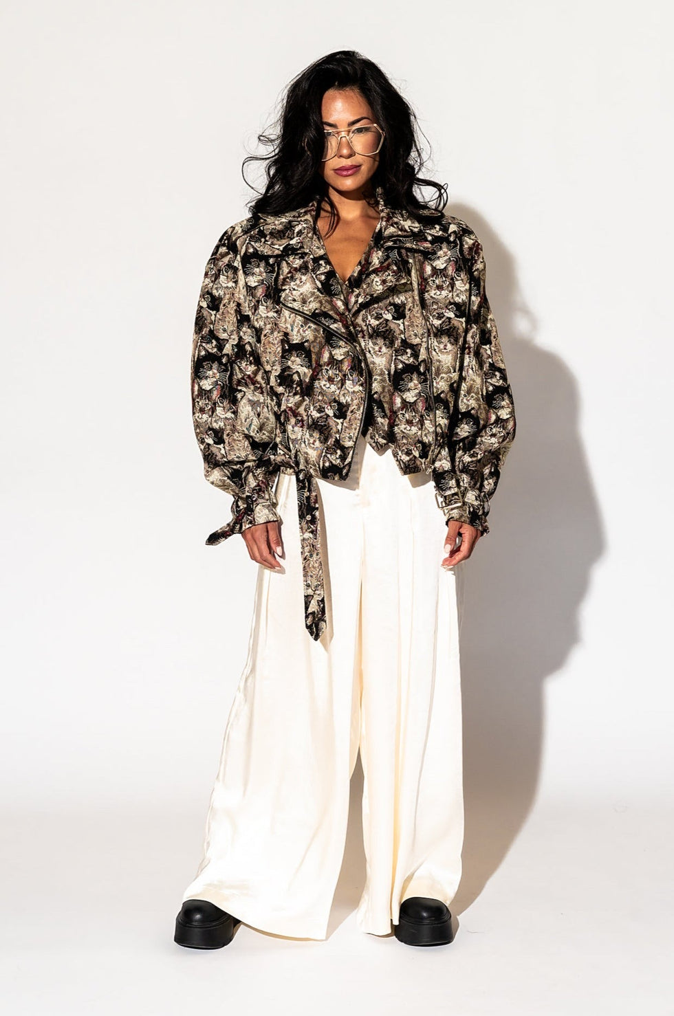 Crazy Cat Lady Jacquard Moto Jacket – Dressed in Lala