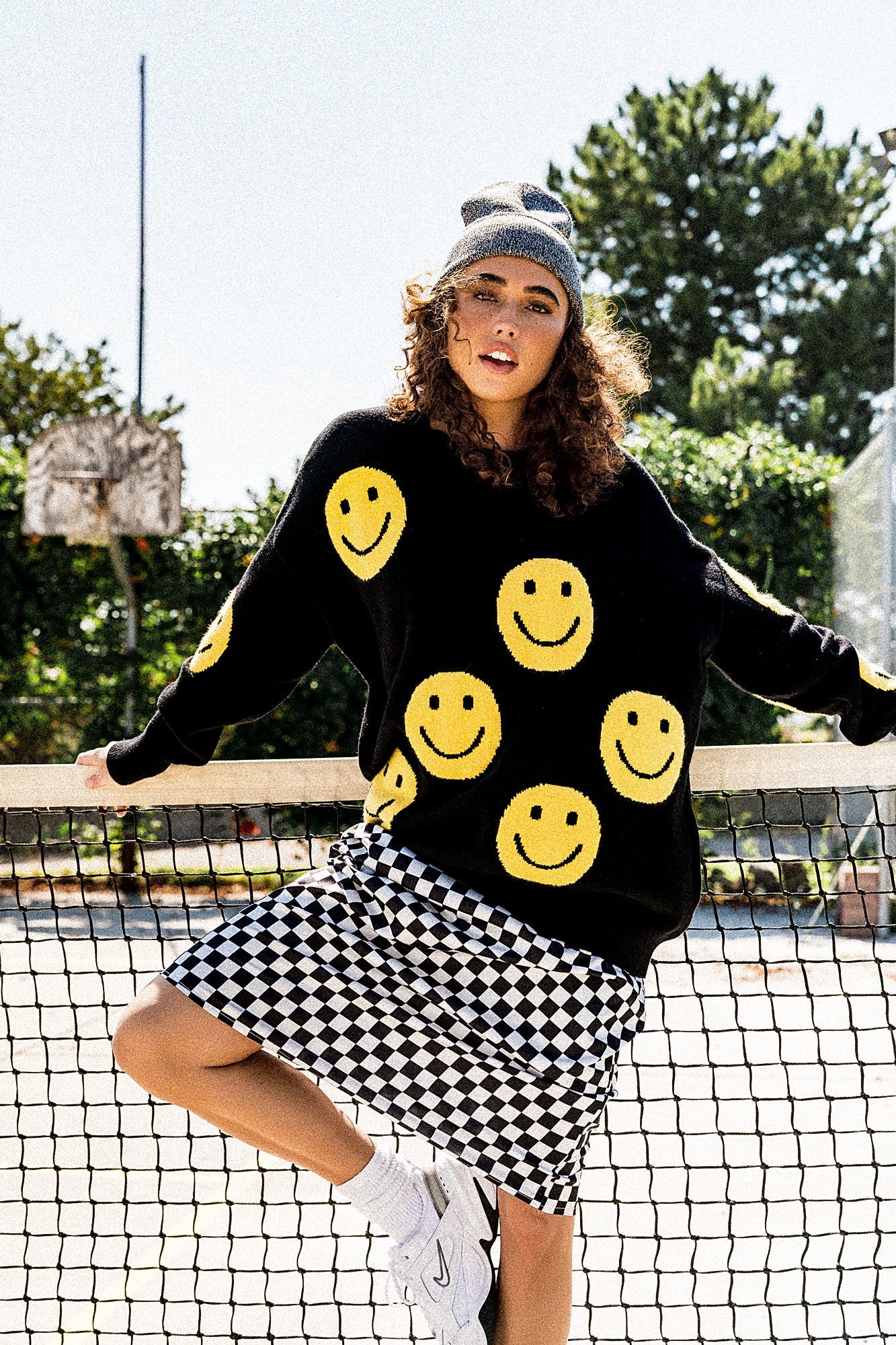 Oversized Smile Knit Sweater - Spread Joy with Lala Originals – Dressed ...
