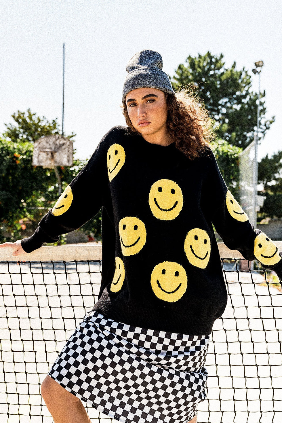 Oversized Smile Knit Sweater - Spread Joy with Lala Originals – Dressed ...