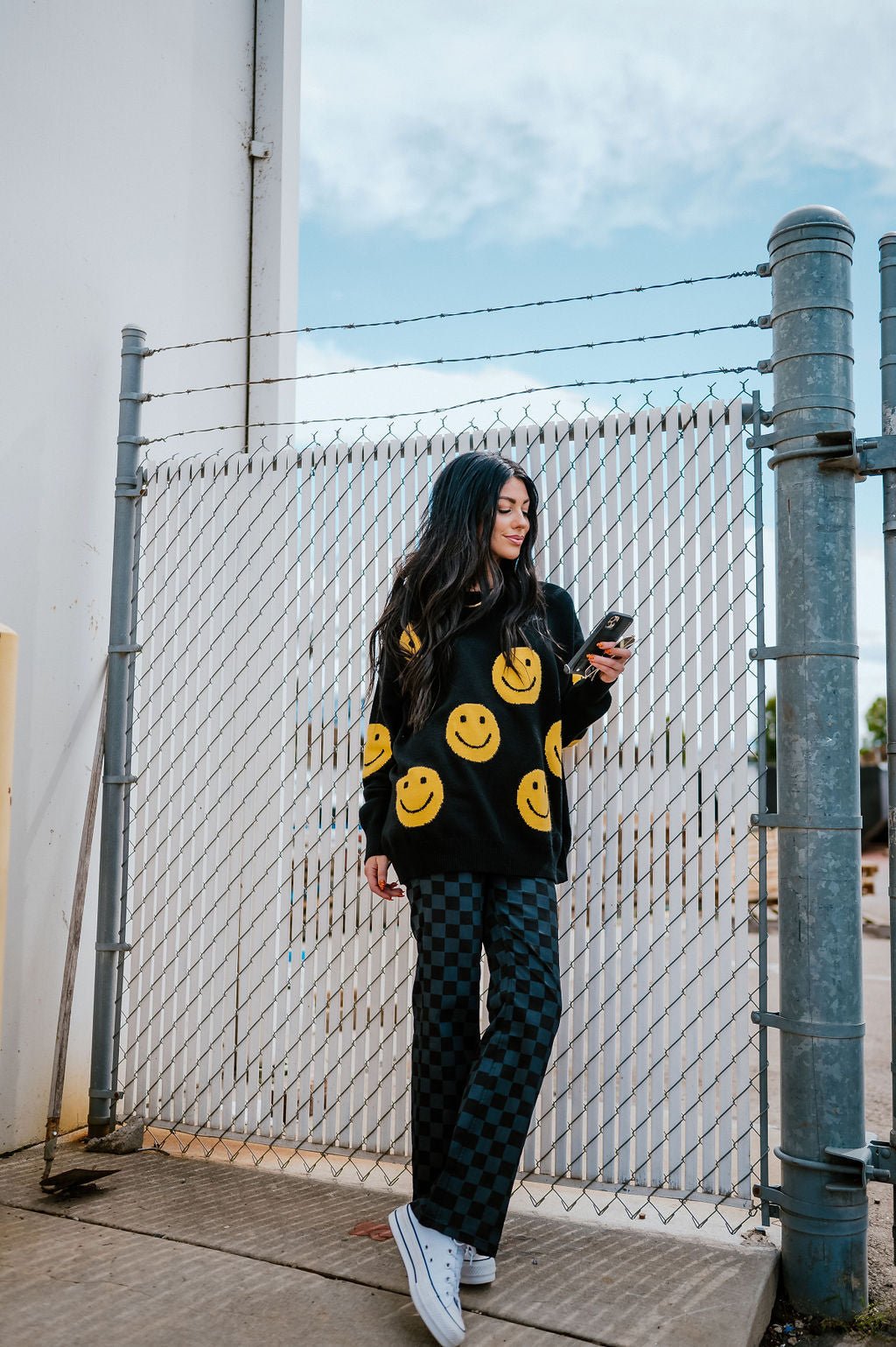 Oversized Smile Knit Sweater - Spread Joy with Lala Originals – Dressed ...