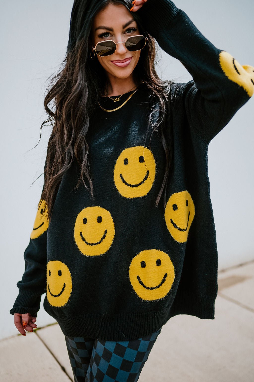 Oversized Smile Knit Sweater - Spread Joy with Lala Originals – Dressed ...