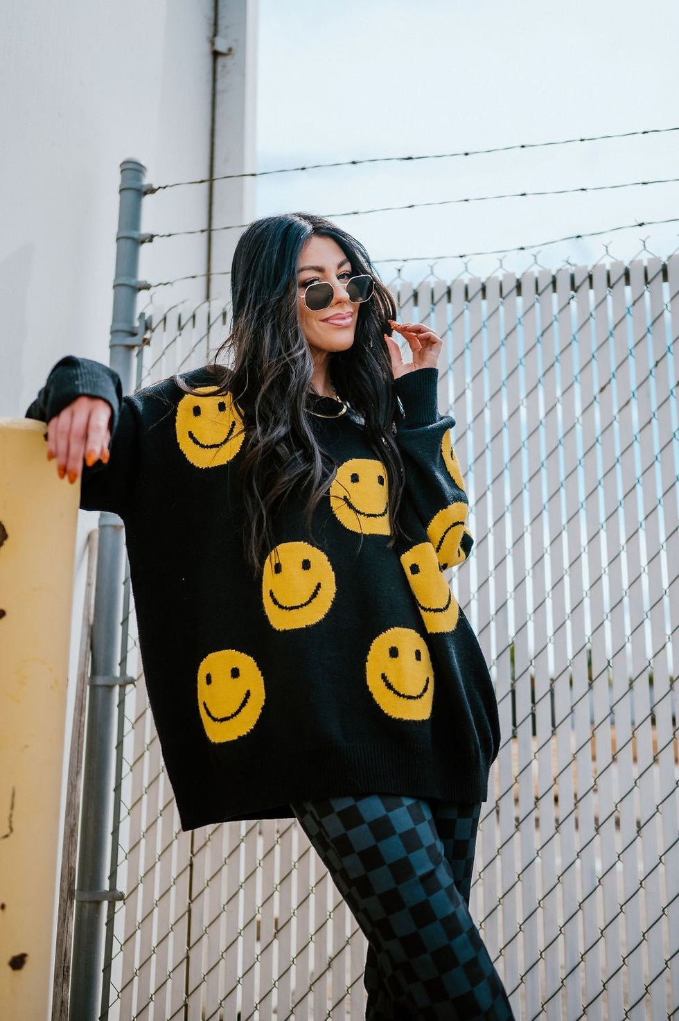 Oversized Smile Knit Sweater - Spread Joy with Lala Originals – Dressed ...