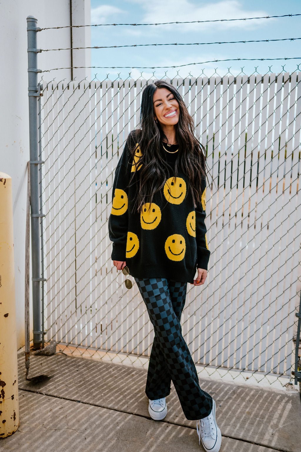 Oversized Smile Knit Sweater - Spread Joy with Lala Originals – Dressed ...