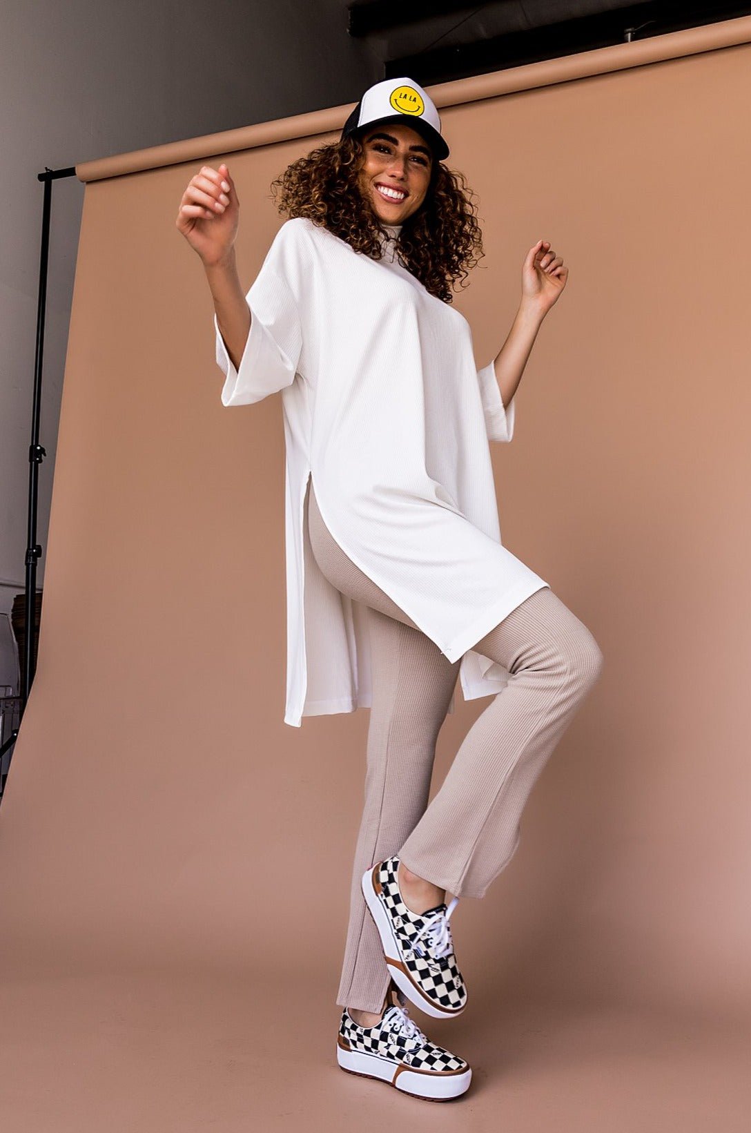 Lala Icon Mock Neck Top in White - Stylish & Versatile - Dressed in Lala