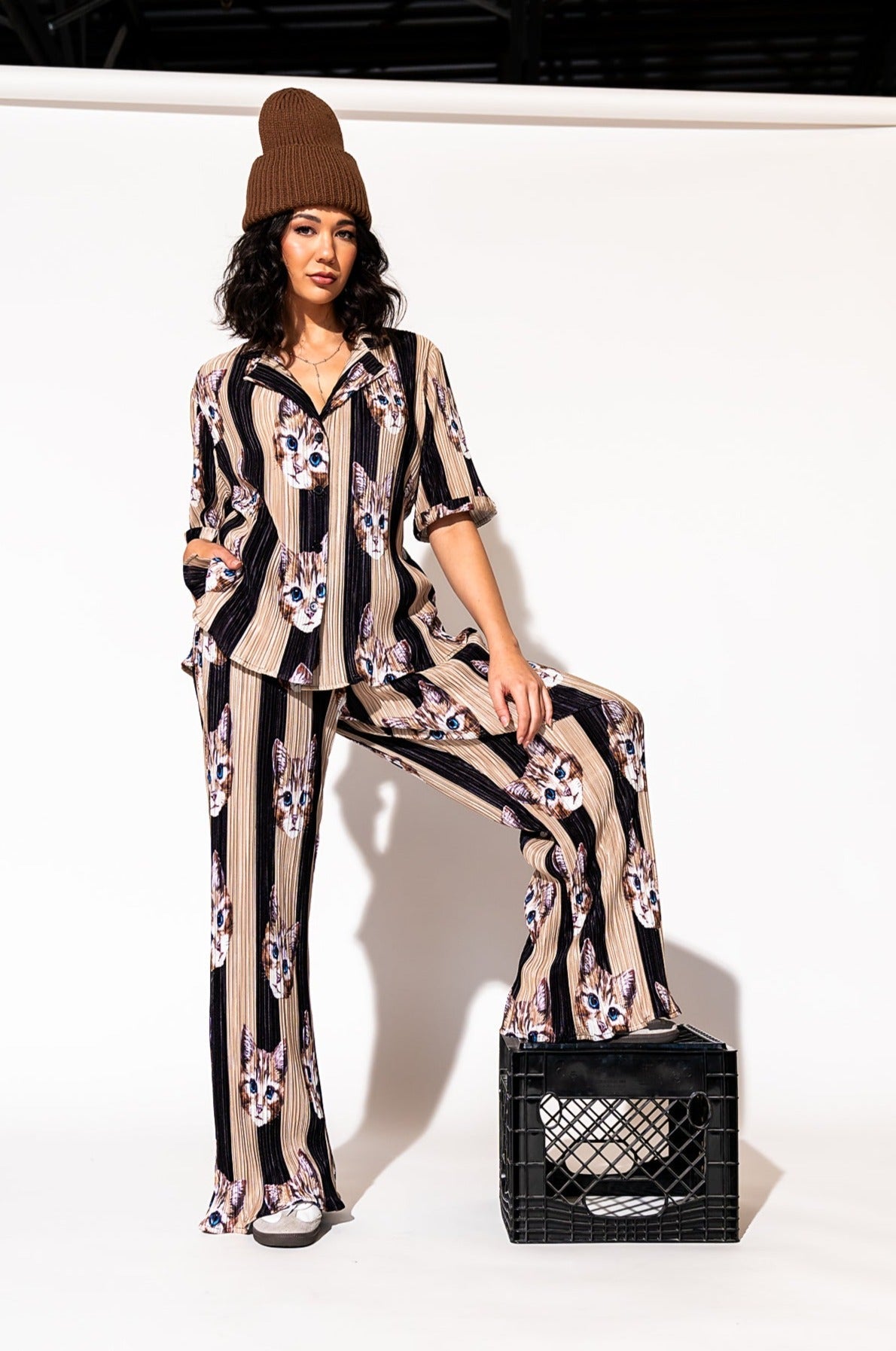 The World is Yours Plissé Set in Pretty Kitty – Dressed in Lala