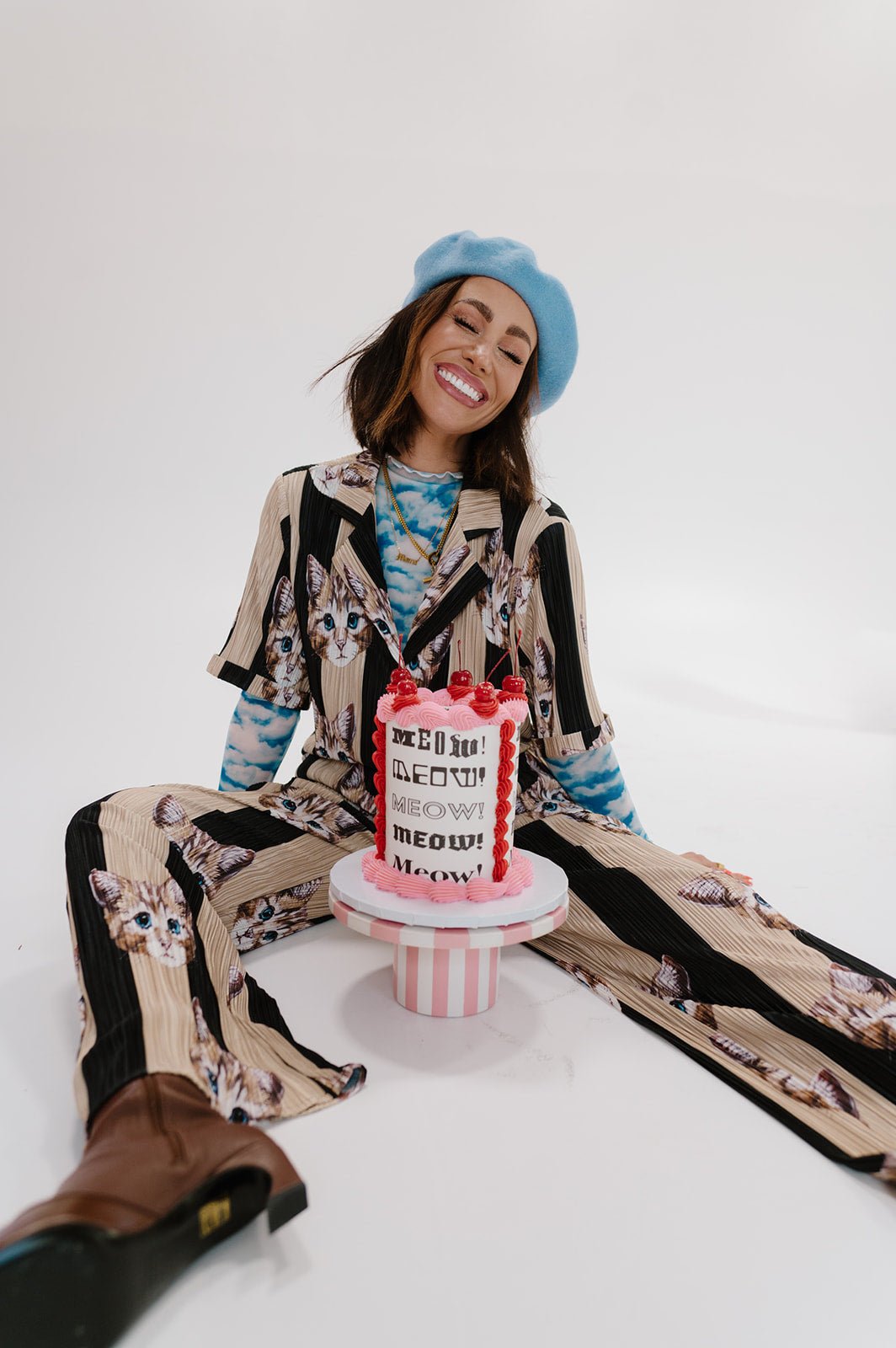 The World is Yours Plissé Set in Pretty Kitty – Dressed in Lala