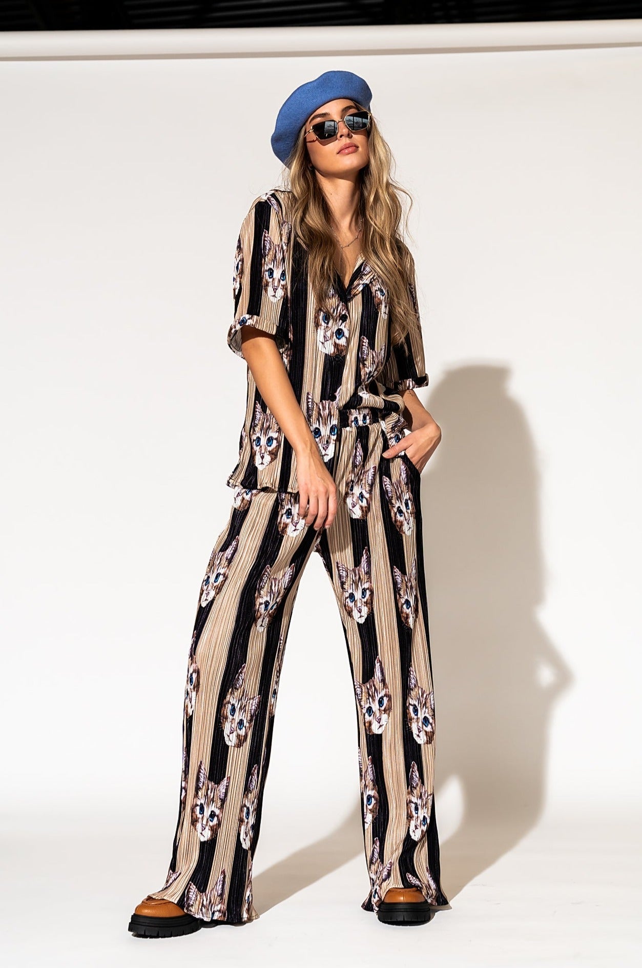 The World is Yours Plissé Set in Pretty Kitty – Dressed in Lala