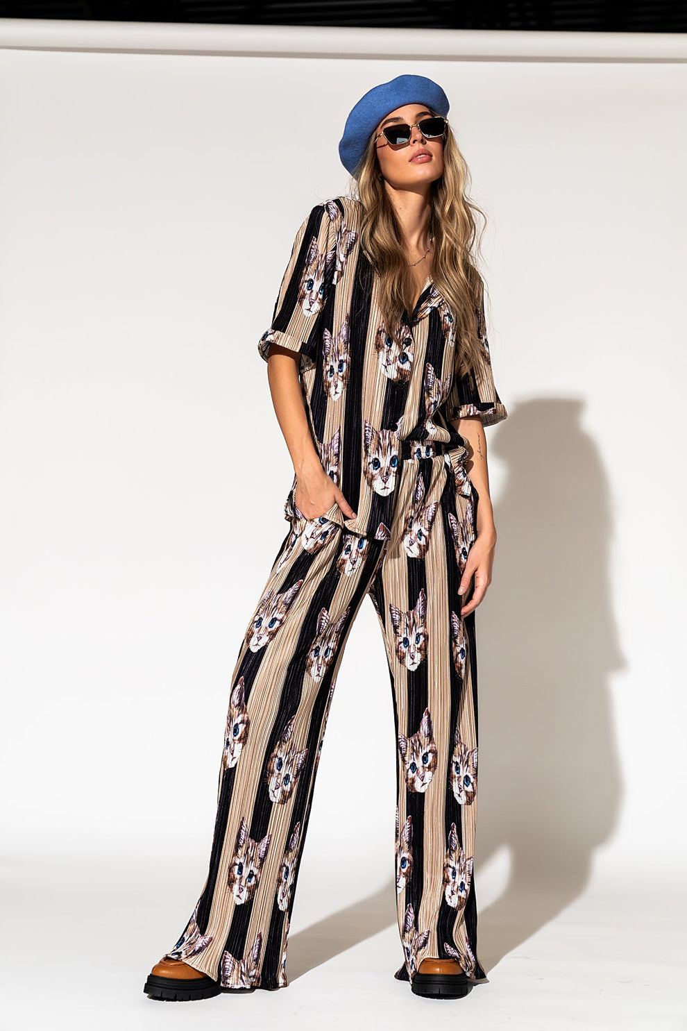 The World is Yours Plissé Set in Pretty Kitty – Dressed in Lala